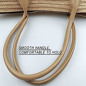 HJYFYL Women Straw Bag Summer Straw Beach Bag Large Handbag Straw Tote Bag Woven Bags (Brown)