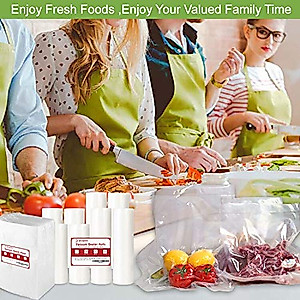 WVacFre 4Pack 8X50 (Total 200 Feet) Food Vacuum Sealer Bags Rolls with Commercial Grade,BPA Free,Heavy Duty,Great for Food Vac Storage or Sous Vide Cooking
