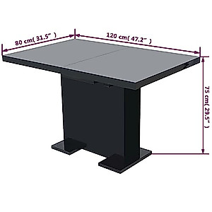 WHOPBXGAD Extendable Dining Table,Restaurant Counter, Kitchen Table, Easy to Assemble Suitable for Small Spaces, Flats, Bars, Restaurants,High Gloss Black