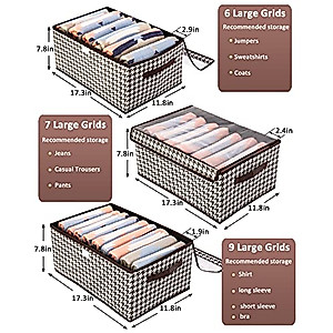 uapryti Drawer Organizers for Clothing - Foldable Closet Organizers and Storage,Washable Wardrobe Clothes Organizer(3PCS,6 Grids+7 Grids+9 Grids)