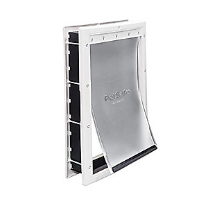 PetSafe Plastic Pet Door Large with Soft Tinted Flap, Paintable White Frame, for dogs up to 100 lb.