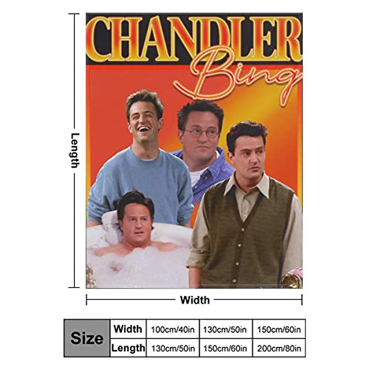 Friends Tv Show Blanket Chandler Bing – Friends Tv Show Blanket The Blanket Fade Resistant Cute Throw Blanket for Travel Sofa Bed Dormitory 60x50In