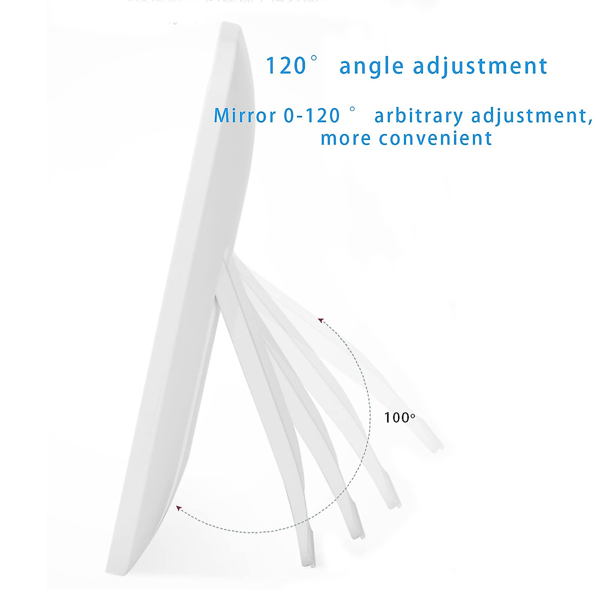 CLCL Makeup Mirror Touch Screen Vanity Mirror with LED Brightness Adjustable Portable USB Rechargeable