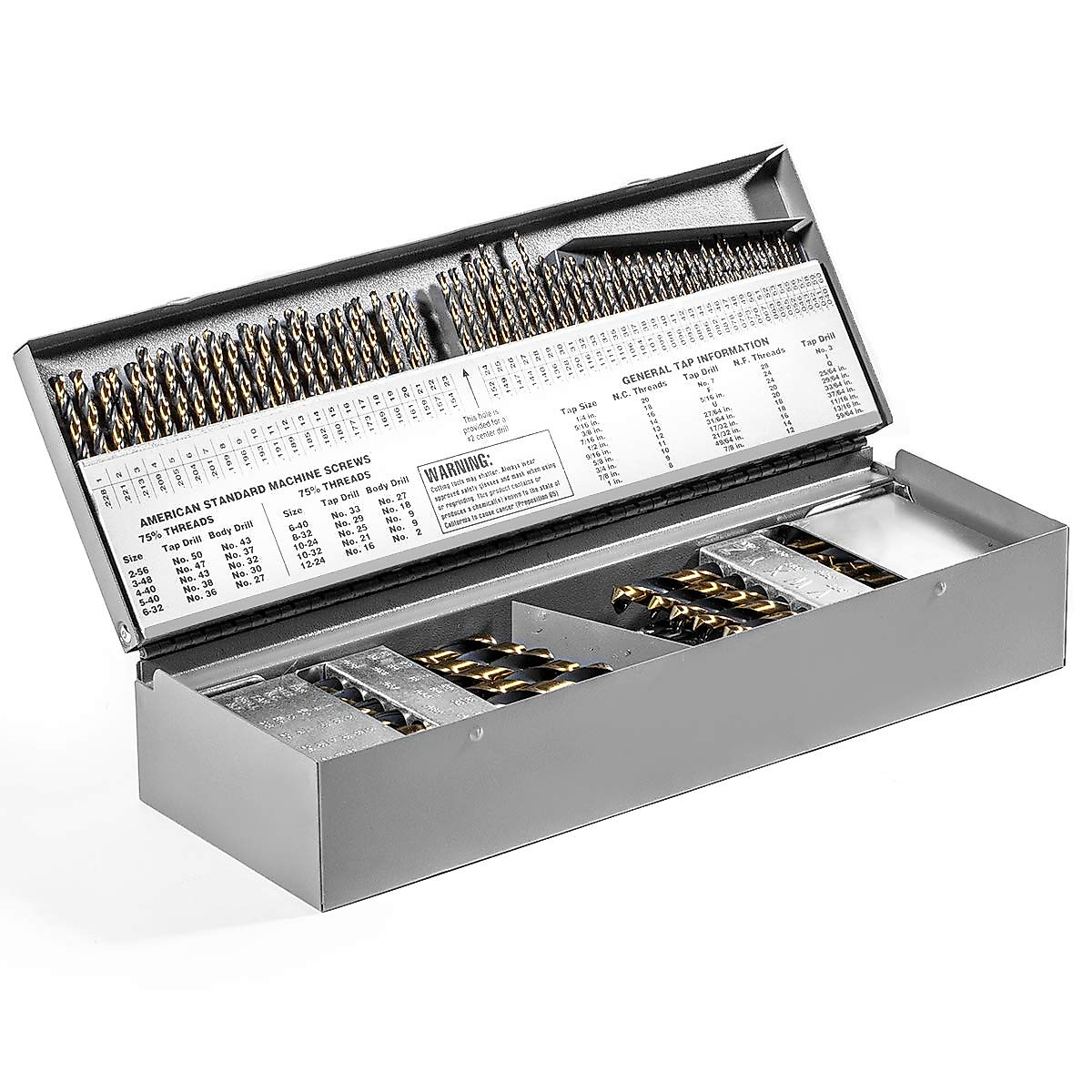 XtremepowerUS 115PC M35 Twist Jobber High-Speed Steel Cobalt Drill Set w/Indexed Storage Case