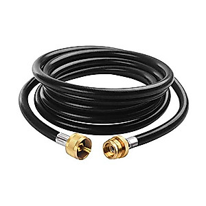 SHINESTAR 12ft and 5ft Propane Hose Extension for Distribution Tree, 1lb lp Hose Assembly with 1in x20 Female Throwaway Cylinder Thread x 1in x20 Male Thread - T and Y Connector