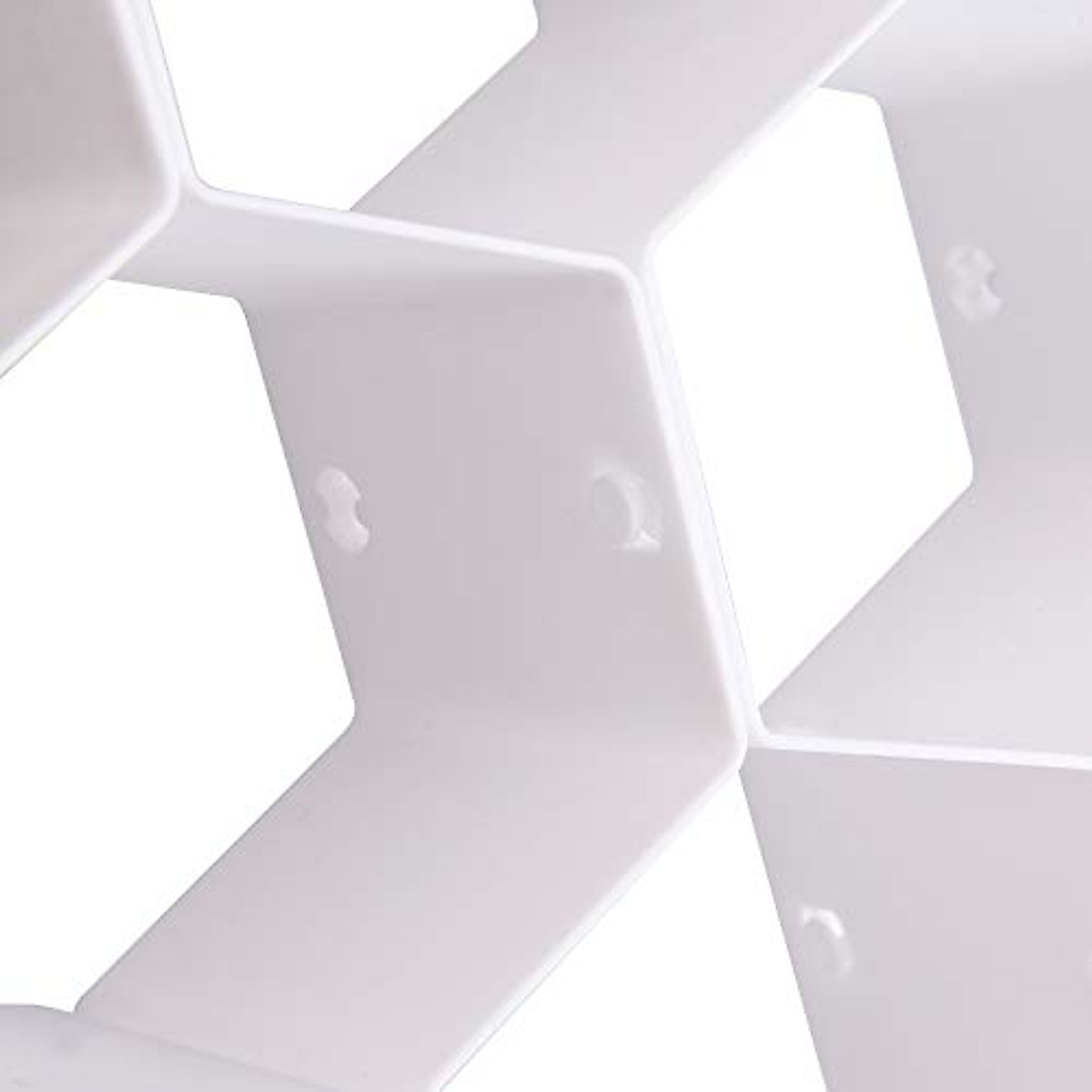 JIAKAI Honeycomb Drawer Organizer，Partition Bee Style Underwear Socks Bras Ties Belts Scarves Drawer Divider Cabinet Clapboard(White-8 pieces)