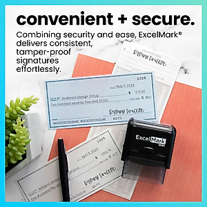 Custom Signature Stamp - Self Inking - Black Ink - Small