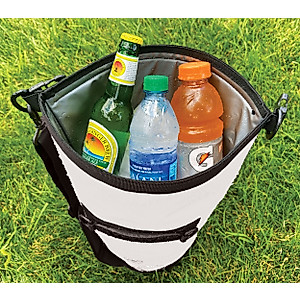 Enthusiast Gear Dry Bag Cooler - Roll Top Insulated Backpack – Portable, Collapsible, Waterproof with Padded Shoulder Strap - Perfect for Kayaking Fishing Beach Hiking -15L (White)