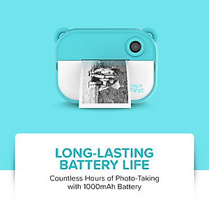 Kids Instant Print Camera myFirst Camera Insta 2 with 12MP Photos 1080P Video Selfie Lens Christmas Birthday Gifts for Boys Ages 3-12, microSD Card, Neck Lanyard Portable Travel Camera (Blue)