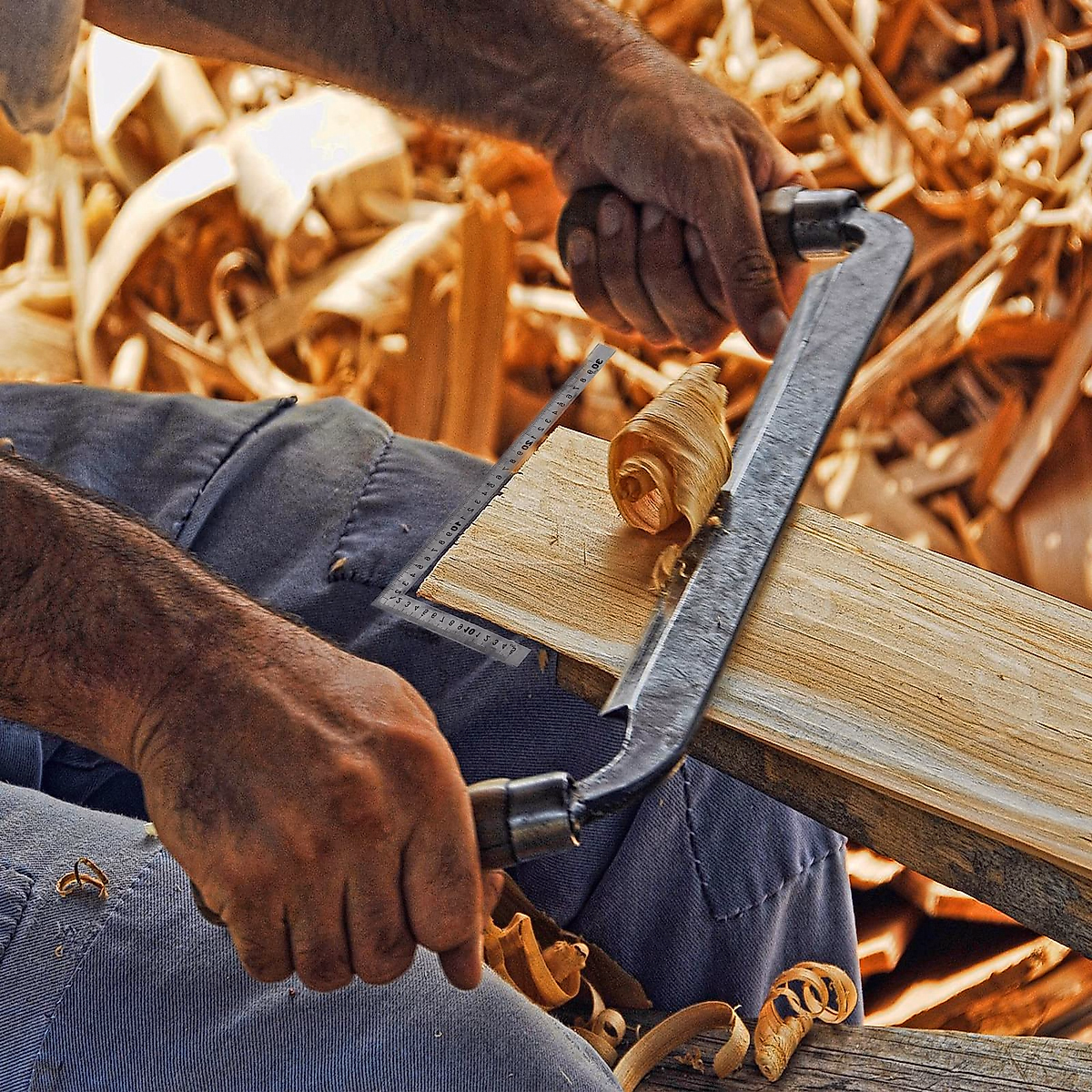 Cheerock L Shaped Ruler 6" x 12" Metal 90 Degree Square Ruler Right Angle Ruler for Carpenter Engineer - 300 x 150mm