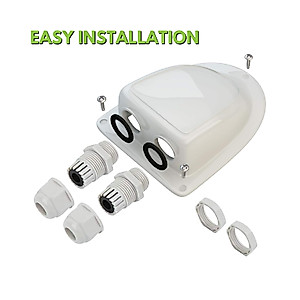NuEnergy The Original Solar Double Cable Gland Waterproof Box Solar Panel Mounting Kit 2-6mm RV Solar Accessories Entry Cable Glands For Camper, Roof, Van, Boat, Vehicle, Campervan, House Solar System