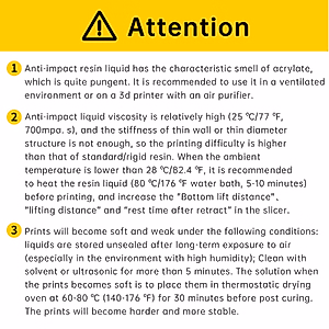 RESIONE Anti-Impact Resin, 3D Printer Resin with Impact-Resistant and Durable Nylon-Like Resins Which is Wear-Resistant and High-Precision for LCD/MSLA/DLP Prtiner (White-Grey, 1kg)