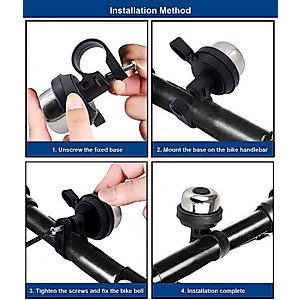 Emoly Bike Bell, 2 Pack Brass Mini Bicycle Ring Bell for Mountain Bike Road Bike Kid Bike Accessories (New, Black)