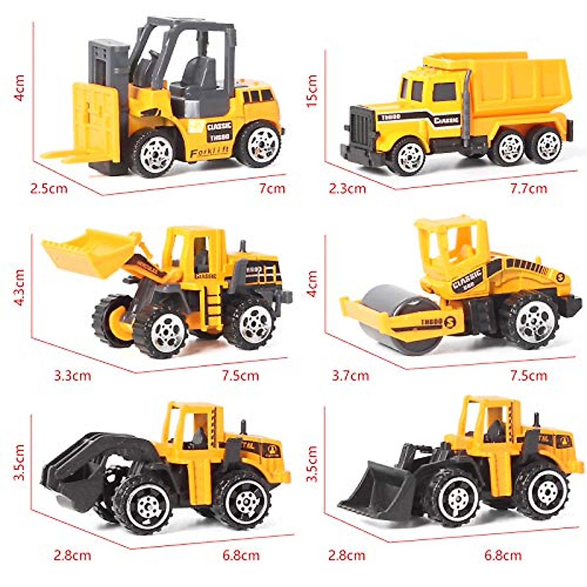 Coolplay 11 in 1 Construction Cars and Trucks Toy for Boys Yellow Truck Carrier Toy Set Little Die-cast Vehicles Mini Excavator Backhoe Mixer Dump Truck Cars for Kids Ages 3-8
