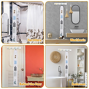 5 Pockets Mesh Storage Shower Caddy Hanging Mesh Shower Pockets with Rotating Hanger 57 x 6 in Space Saving Bathroom Organizer Hanging Storage Bag for Travel RV Camper Cruise Ship Essentials (White)