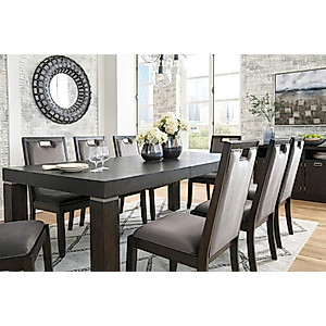 Signature Design by Ashley Hyndell Contemporary Dining Extension Table, Seats up to 8, Dark Brown