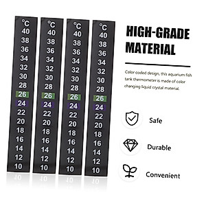 NOLITOY 40 Pcs Fish Tank Temperature Sticker Aquarium Temperature Meter Disposable Strips Stick on Sticker for Temperature Fever Forehead Body Temperature Sticker Wine Bottle Paper Brew