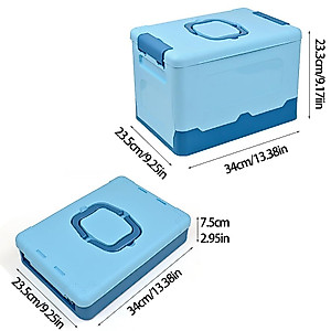 Angulu Collapsible Storage Bin with Lid, 13 * 9IN Folding Plastic Stackable Utility Crates, Plastic Storage Containers with Handles,Portable Storage Box for Camping, Outdoor/indoor (Pink,1Pcs)