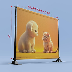 JJ'S PROMO Custom Step and Repeat Backdrop | 9ft Tension Fabric Banner Stand Backdrop | Excluding Aluminum Thick Tube Stand (Optional) | Personalized backdrops for Events | Made in California