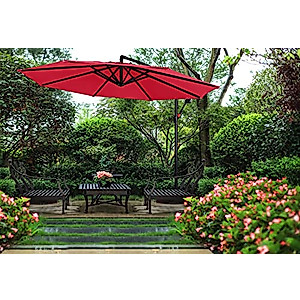ABCCANOPY Cantilever Patio Umbrellas 10FT Red