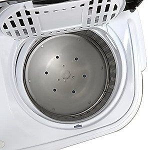 JupiterForce Portable Compact Mini Twin Tub Washing Machine Portable Laundry Machine 13lbs Capacity w/Washer and Spinner Cycle Combo, Built-in Gravity Drain for Apartments, Dorms, Bathroom, Laundry and More