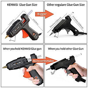 KEMAISI Full Size Hot Glue Gun kit, 100 Watt Temperature Adjustable Heavy Duty Hot Glue Gun, With 30pcs Premium Hot Glue Sticks, Best Large Glue Gun and Sticks Set for Crafts, DIY, Constrution