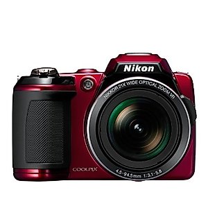 Nikon COOLPIX L120 14.1 MP Digital Camera with 21x NIKKOR Wide-Angle Optical Zoom Lens and 3-Inch LCD (Red) (OLD MODEL)