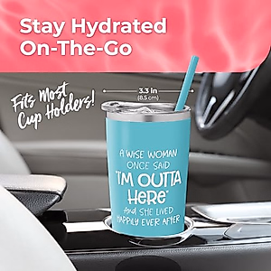 Wise Woman Insulated Stainless Steel Tumbler with Lid and Straw - Funny Travel Mug for Retirement Parties - Teacher Coffee Mug - Nurse Travel Tumbler - Funny Birthday Divorce Going Away Gift For Women