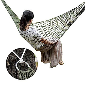 Estink Nylon Rope Hammock, Comfortable Hammock Swing Chair Hanging from Strong Garden Tree for Indoor, Outdoor, Camping