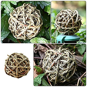 balacoo 1pc Pigs Weave Woven Throw Rabbits Round Chew Rattan for Seagrass Pet Molar Bite Hamster Ball Straw Animal Play Activity Small Parrot Grass Parrots Guinea Bunny Natural Pets