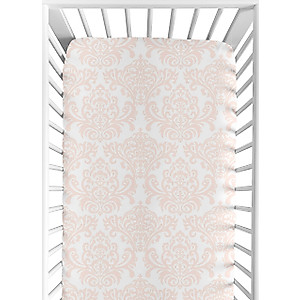 Fitted Crib Sheet for Amelia Baby/Toddler Bedding by Sweet Jojo Designs - Damask Print