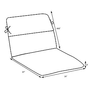 Pillow Perfect Outdoor | Indoor Terrace Sunrise Rounded Corners Chair Cushion, 40.5 X 21 X 3, Green