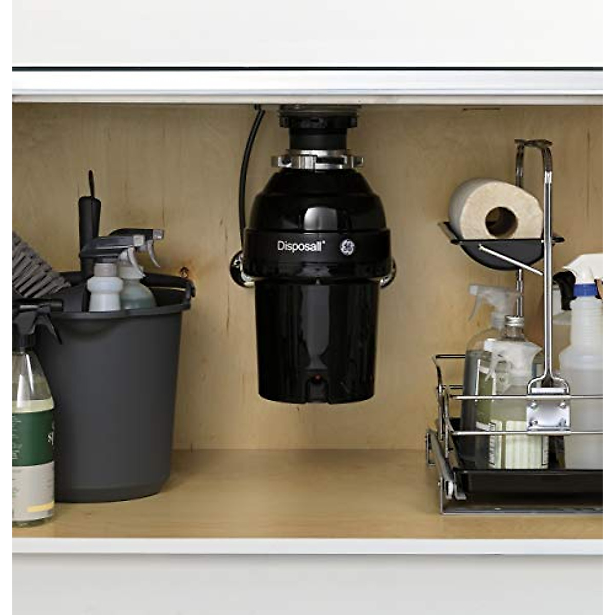 GE Continuous Feed Garbage Disposal, 3/4 Horsepower & 2,700+ RPM, Good for Grinding: Small Bones, Vegetable Peels, & Fruit Pits, Easy Install Kit Included, Non-Corded, GFC720N