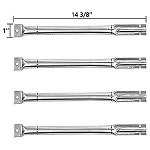 SHINESTAR 14 3/8 Inch Grill Burner Replacement for Charbroil 463420509, Nexgrill 720-0691A, 720-0718N, 720-0778A and More, Stainless Steel, 4-Pack