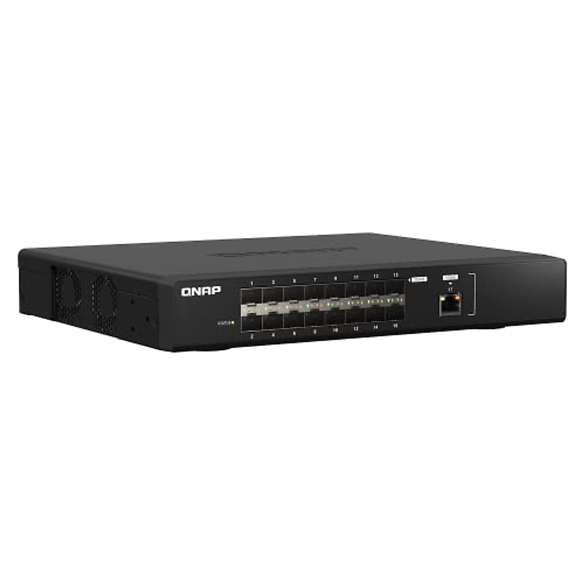 QNAP QSW-M5216-1T-US 16-Port 25GbE Managed Network Switch with 10GbE connectivity for Backbone Networks. Layer 2, Web Management