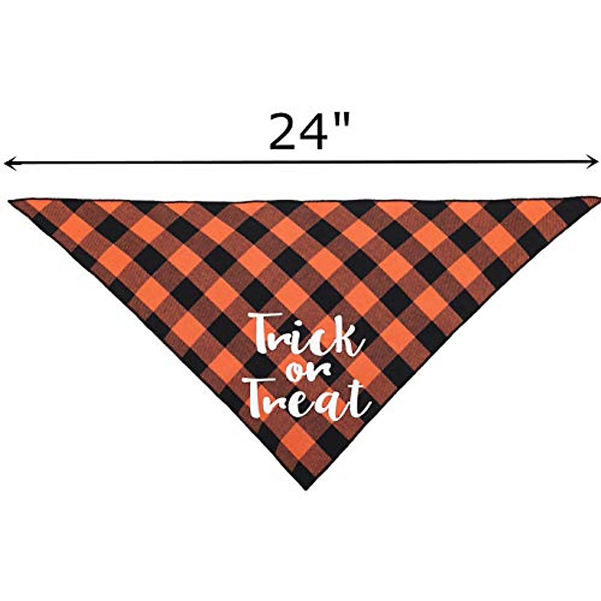 Halloween Dog Bandana -Orange Plaid Pet Scarf