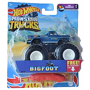 Hot Wheels Monster Trucks Bigfoot, Re-Crushable 41/75 1:64 Scale die cast