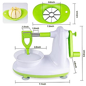 Apple Peeler, Pear Peeler with 8 Wedges Apple Slicer and Corer, Stainless Steel Blades Apple Cutter