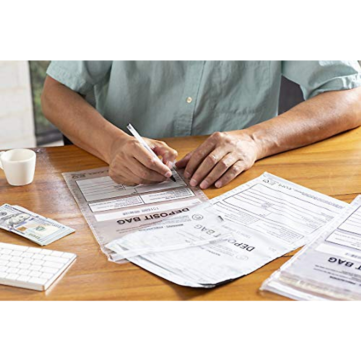 USPACKSMART Deposit Bags 9”x12”. Clear Plastic Bags Ideal for Cash Handling or Bank Deposits. 100-Pack (1208-00)