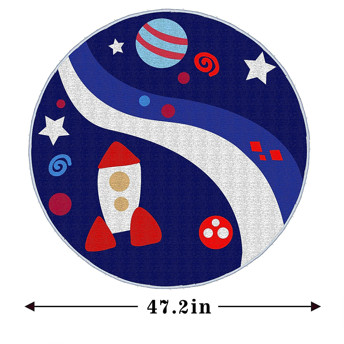 Eanpet Round Rug for Kids Room 4ft Nonslip Circle Area Rug for Boys and Girls Soft Toddlers Play Mat Circular Nursery Rug Indoor Floor Mats Carpet for Children Classroom Playroom Bedroom,Universe