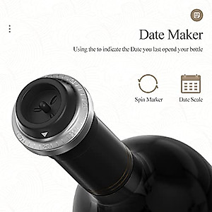 HGB Wine Stopper,Premium Wine Bottle Stopper Wine Pump Preserver Saver Kit Best Gifts for Wine Lovers,Longer Fresh Includes Vacuum Pump & 2 Reusable Air Bottle Stoppers1