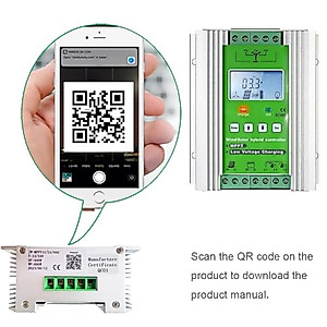 iSunergy 1000W Wind Solar Hybrid Charge Controller 12V/24V MPPT Boost Charge Regulator with LCD Display and Free Dump Load Accurate (600W Wind + 400W Solar)