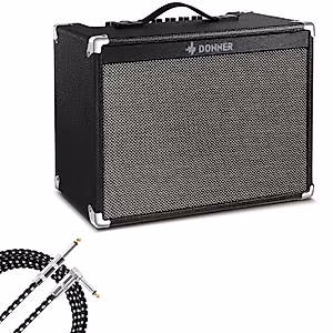 Donner Electric Guitar Amp 30W & Guitar Amp Cable 10 ft, Guitar Practice Amplifier Combo DA-30 with 10" Speakers