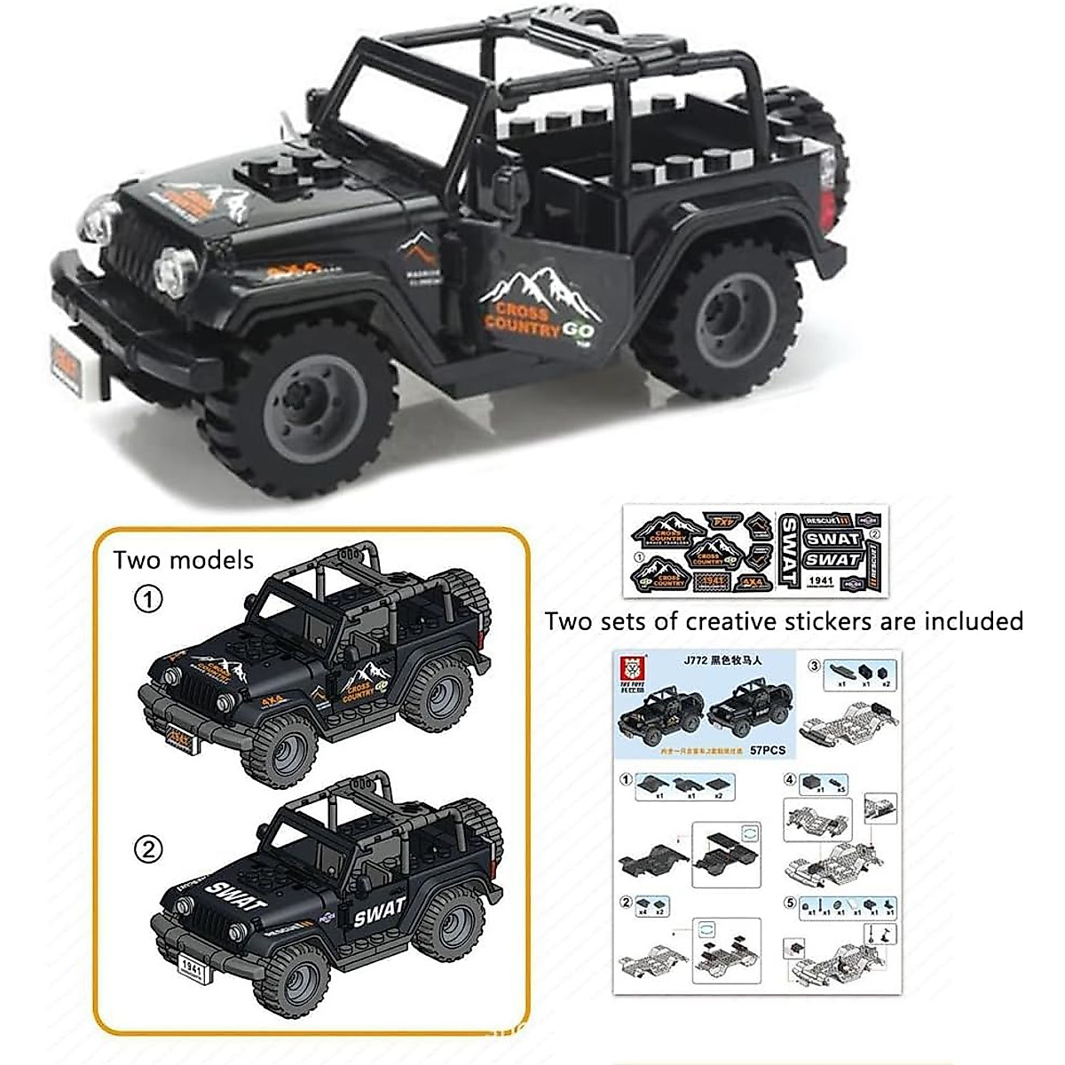 Ulanlan Building Set - Military Vehicle with 8 Mini Soldiers, 70+ Weapons & Accessories, Army Building Toys for Kids & Boys 6+