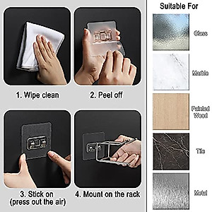 CenterZ 2 Pack Hair Dryer Holder, Wall Mount Self Adhesive Waterproof Blow Dryer Rack Storage Organizer Hanger, Compatible with Dyson and Most Hair Dryers Appliance, Brush, Curling Iron, Straightener