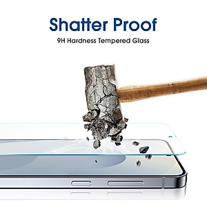 amFilm Auto-alignment OneTouch for Samsung Galaxy S25+ Plus 6.7'' Screen Protector + Camera Lens Protector, Tempered Glass, 30 seconds Installation, Bubble Free, Case Friendly, Anti-Scratch [2+2 Pack]