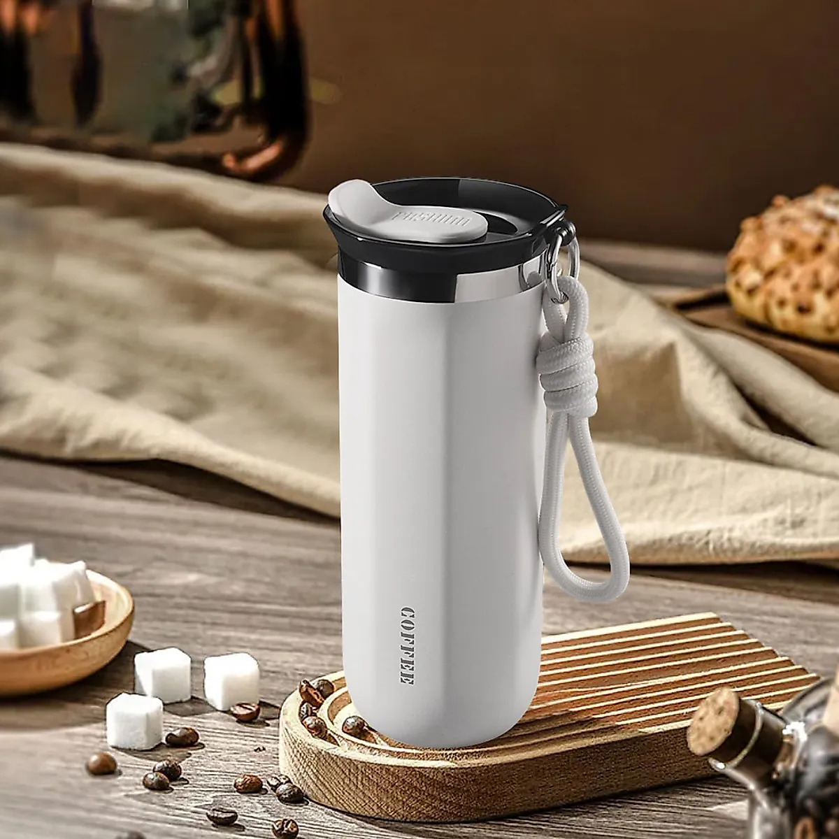 17oz Tumbler with Lid, Double Wall Vacuum Insulated Travel Tumbler, Stainless Steel Insulated Coffee Mug, Reusable, Leak-Proof, for Hot and Cold Drinks