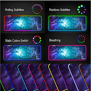 OYFRRGJ Mouse Pads Zero Two Mouse Pads Large Pink Mousepad RGB Anime Game Mats for Pc Lights Led Mouse Pad with Backlight Kawaii Cute Table Mat,23.6x11.8Inch