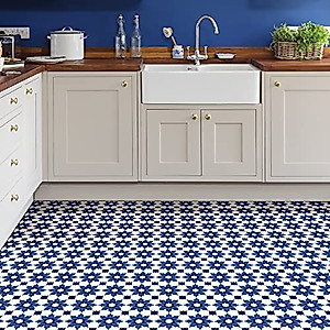 FloorPops Zellige Peel & Stick Floor Tiles, Blue