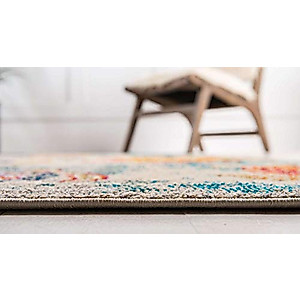 Unique Loom Positano Collection Coastal Modern Turtles Beige Area Rug (8' x 10')